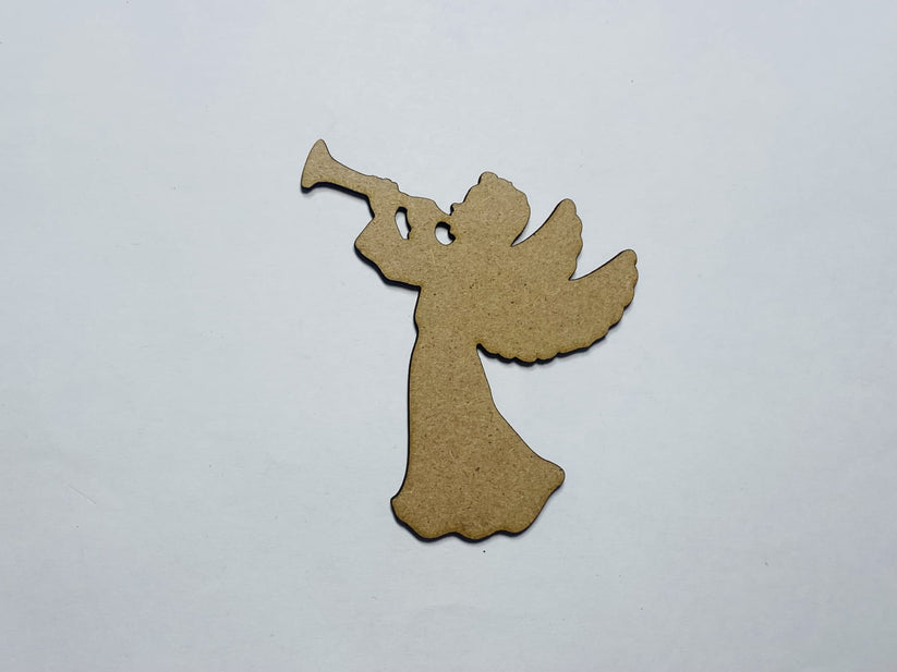 Laser Cut Angel With Horn Wood Cutout 76mm high – Buzz Wood Creations ...