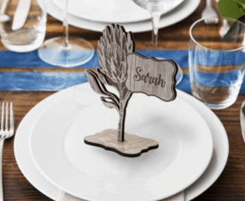 Protea Wedding Table markers or numbers - with engraving – BUZZ WOOD ...