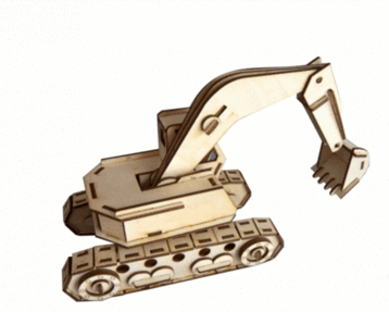 3D wooden Excavator model - puzzle - 200 x 300mm – BUZZ WOOD CREATIONS ...